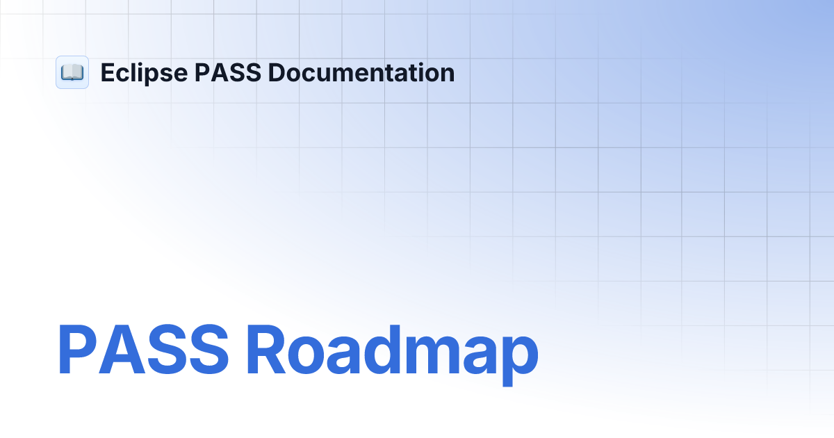 PASS Roadmap | Eclipse PASS Documentation